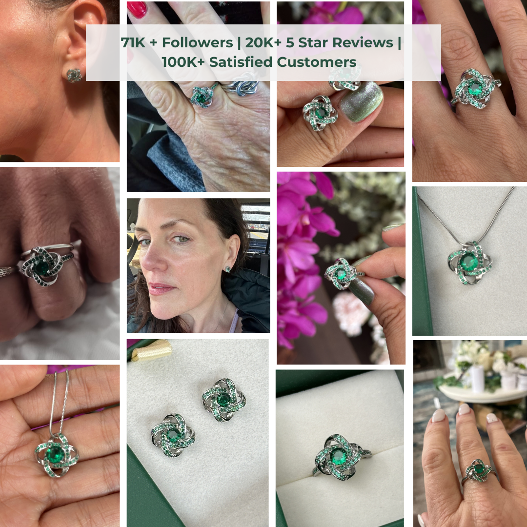 Celtic Knot Emerald Ring – May Birthstone Ring (White Gold) – Celtic ...