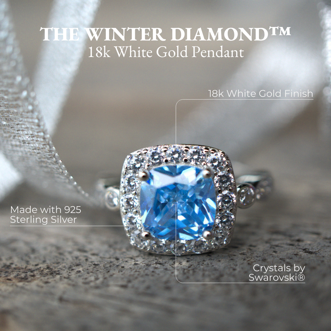 Winter Diamond Ring – 18K White Gold Celtic Knot Blue Topaz Ring ...